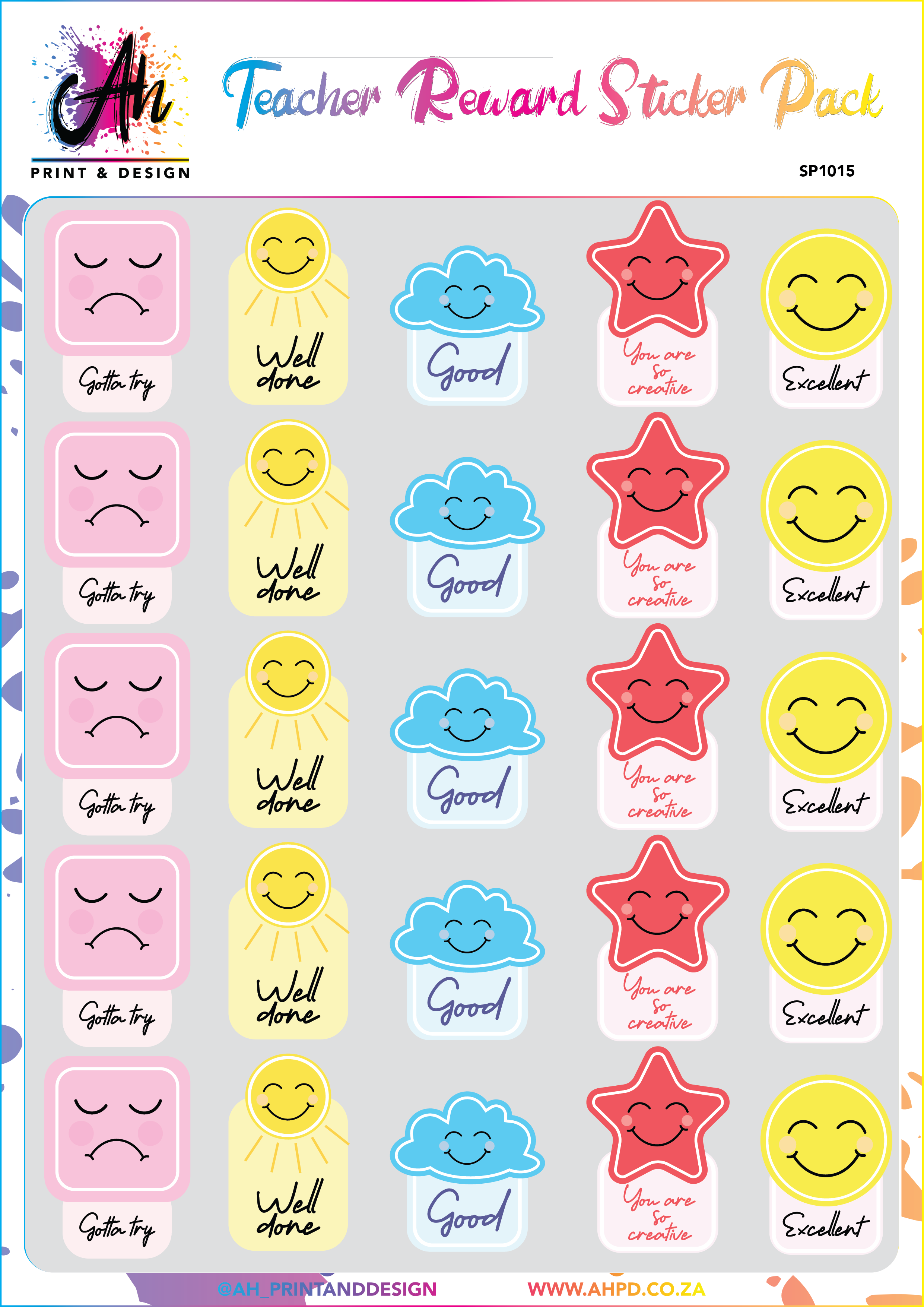 (SP1015) Teacher Reward Sticker Pack – AH Print & Design