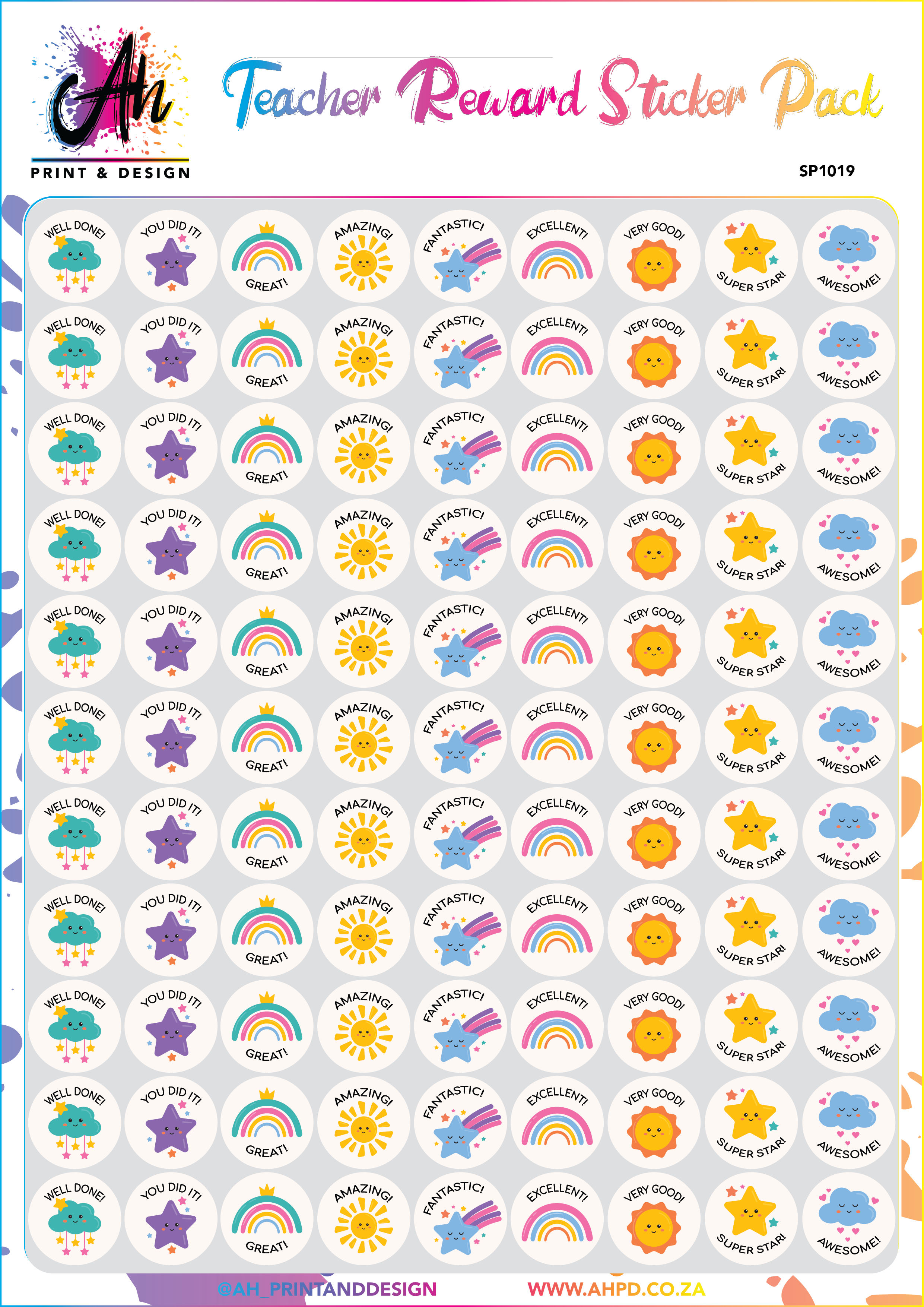 (S1019) Teacher Reward Sticker Pack – AH Print & Design