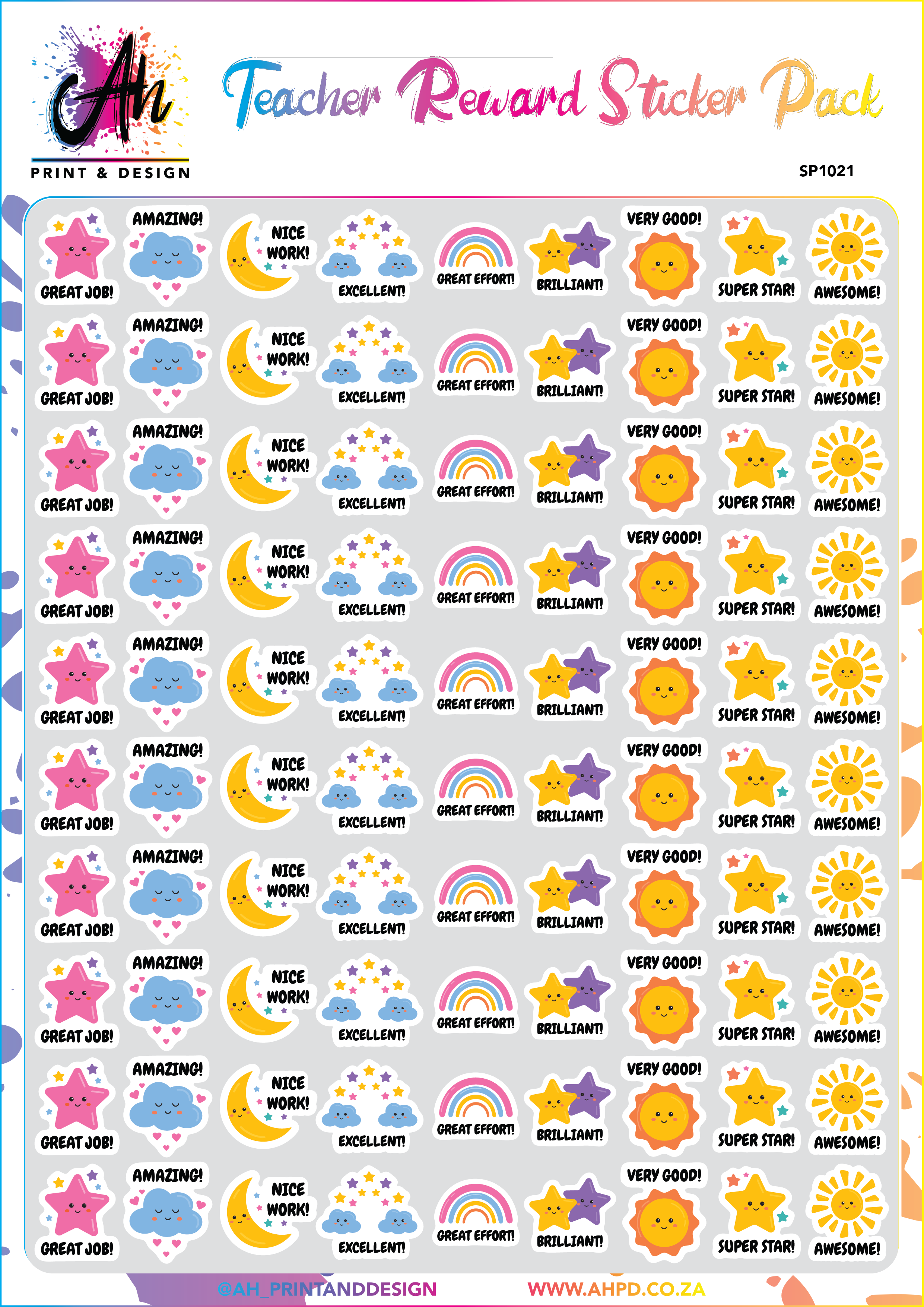 (SP1021) Teacher Reward Sticker Pack – AH Print & Design